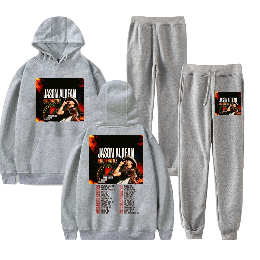 Jason Aldean Full Throttle Tour 2025 Merch Hoodie and SWEATPANTS set ...