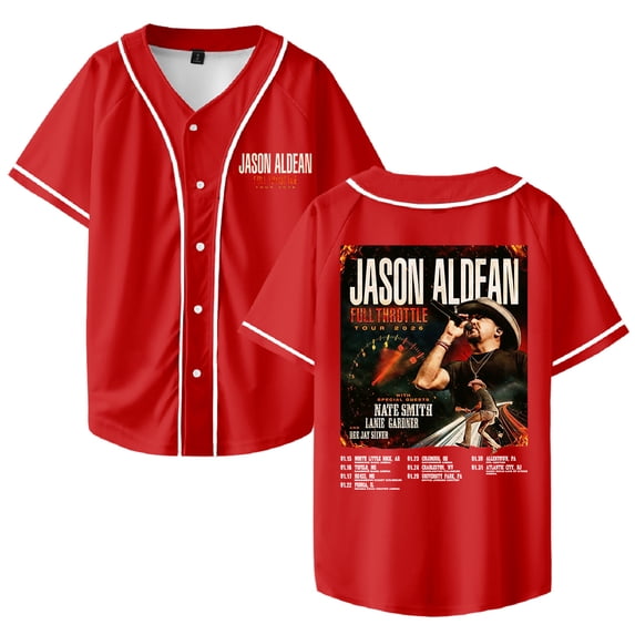 Jason Aldean Full Throttle Tour 2026 Baseball Jersey Shirt V-Neck Women ...