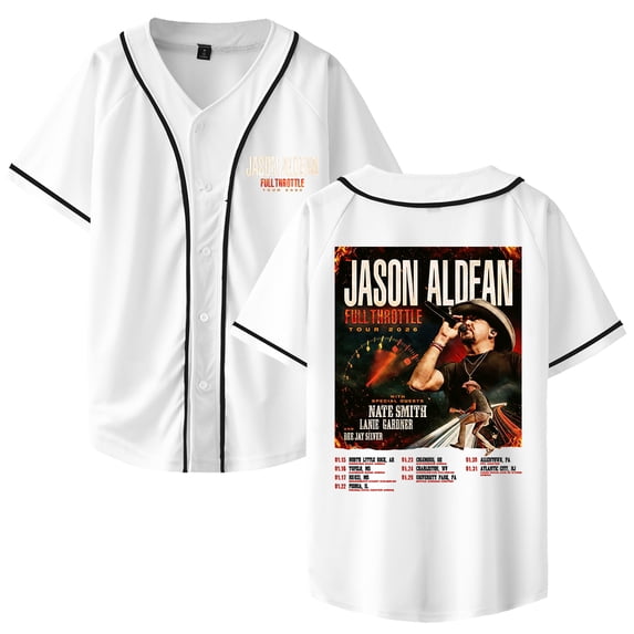 Jason Aldean Full Throttle Tour 2026 Baseball Jersey Shirt V-Neck Women ...