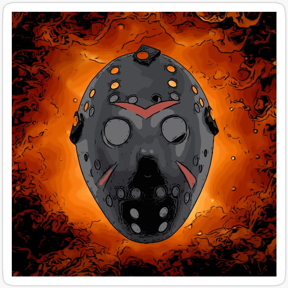 Jason Friday The 13Th Mask Sticker Phone Decal Water Bottle Stickers ...