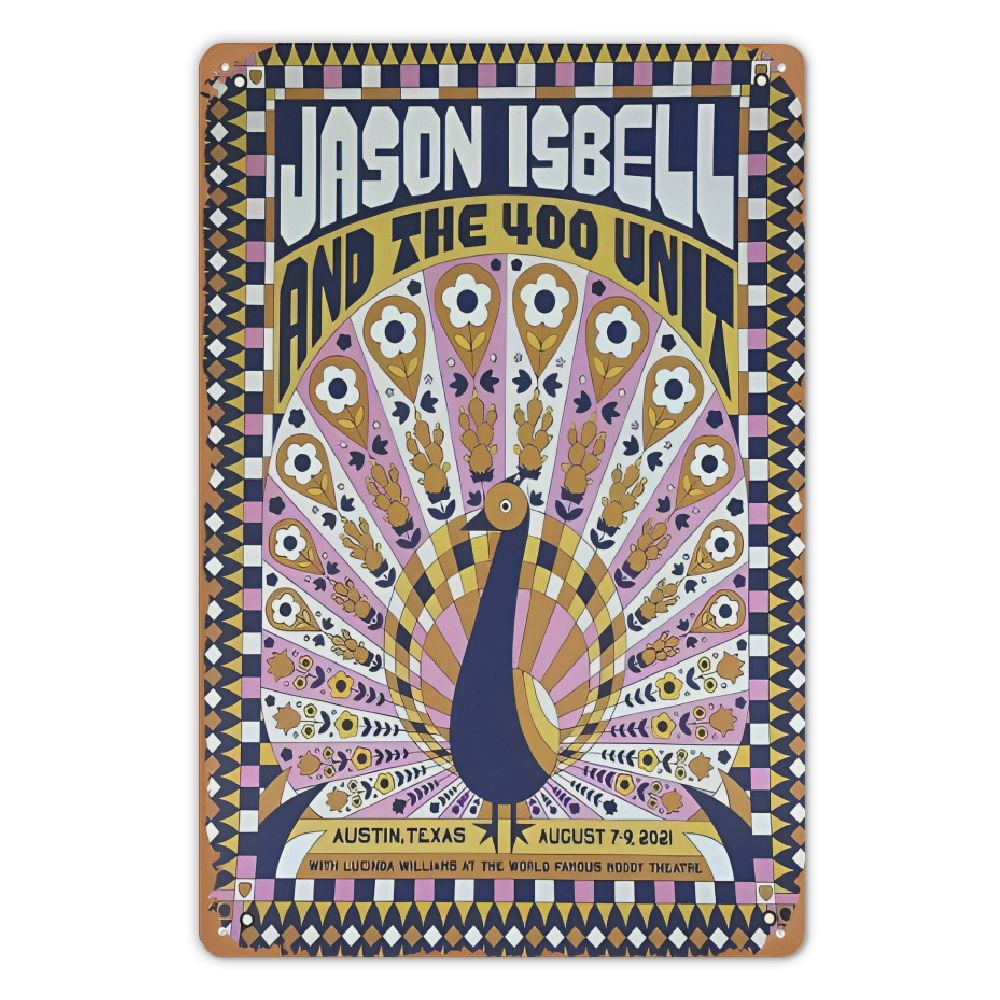 Jason Isbell - 2021 poster Austin, Texas Retro Metal Tin Vintage Sign ...