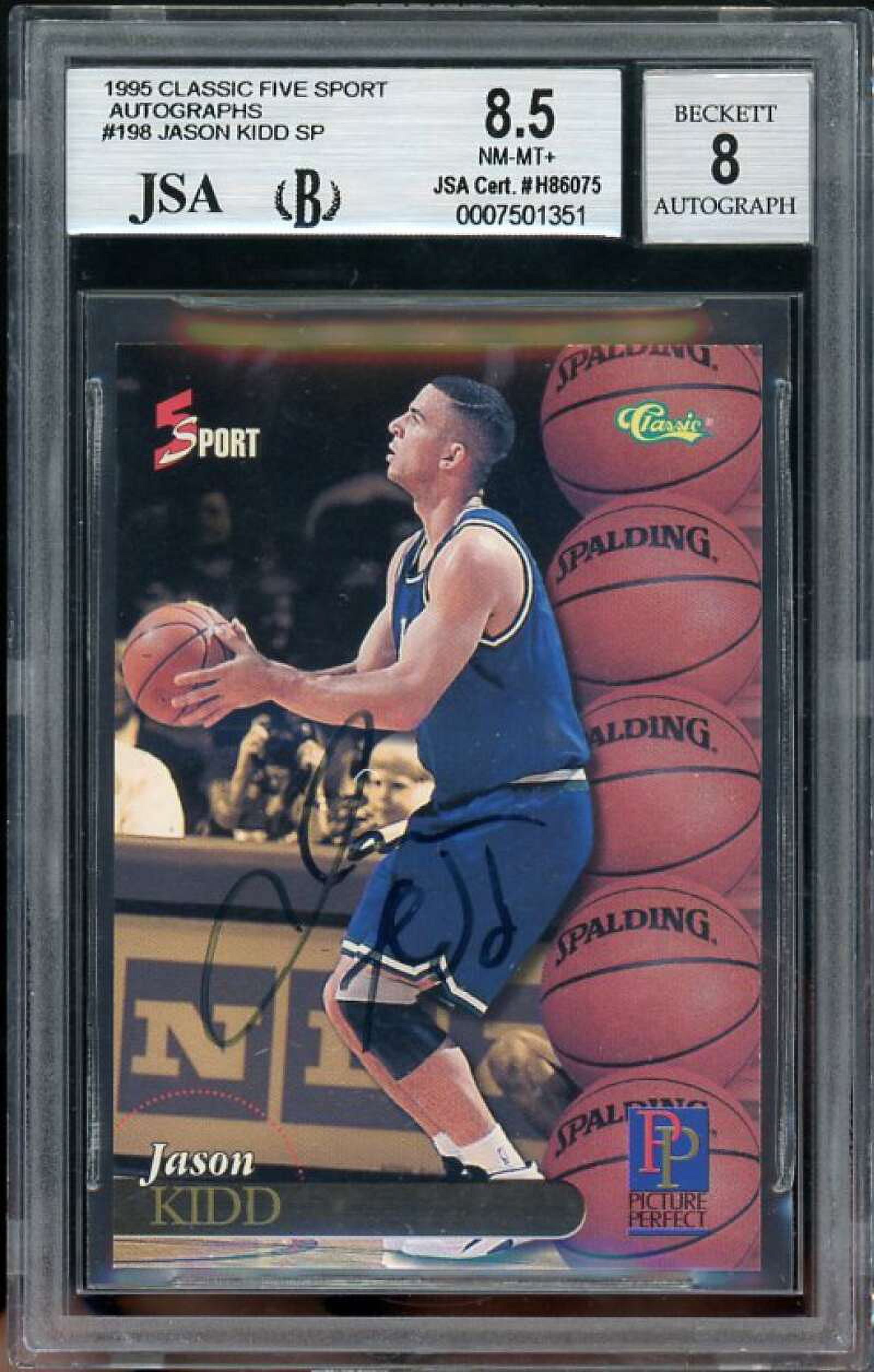Jason Kidd Rookie Card 1995 Classic Five Sport Autograph BGS JSA 8.5 (10 8 9 10) - Walmart.com