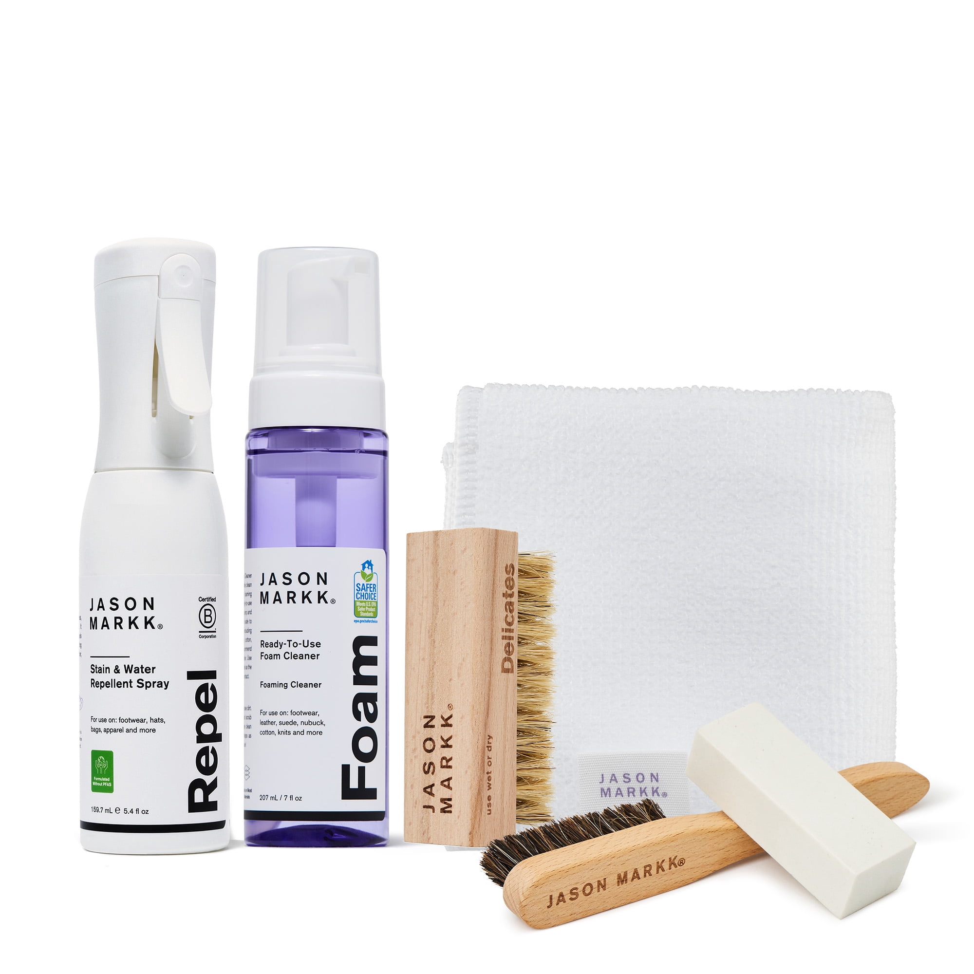 Jason Markk Suede Care Bundle, 7oz Foaming Cleaning Solution, Suede ...