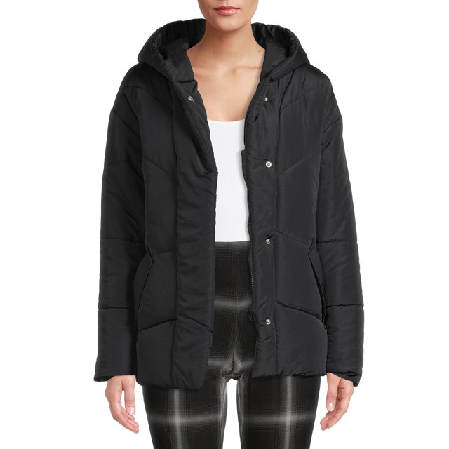 Jason Maxwell Women's Hooded Puffer Coat - Walmart.com