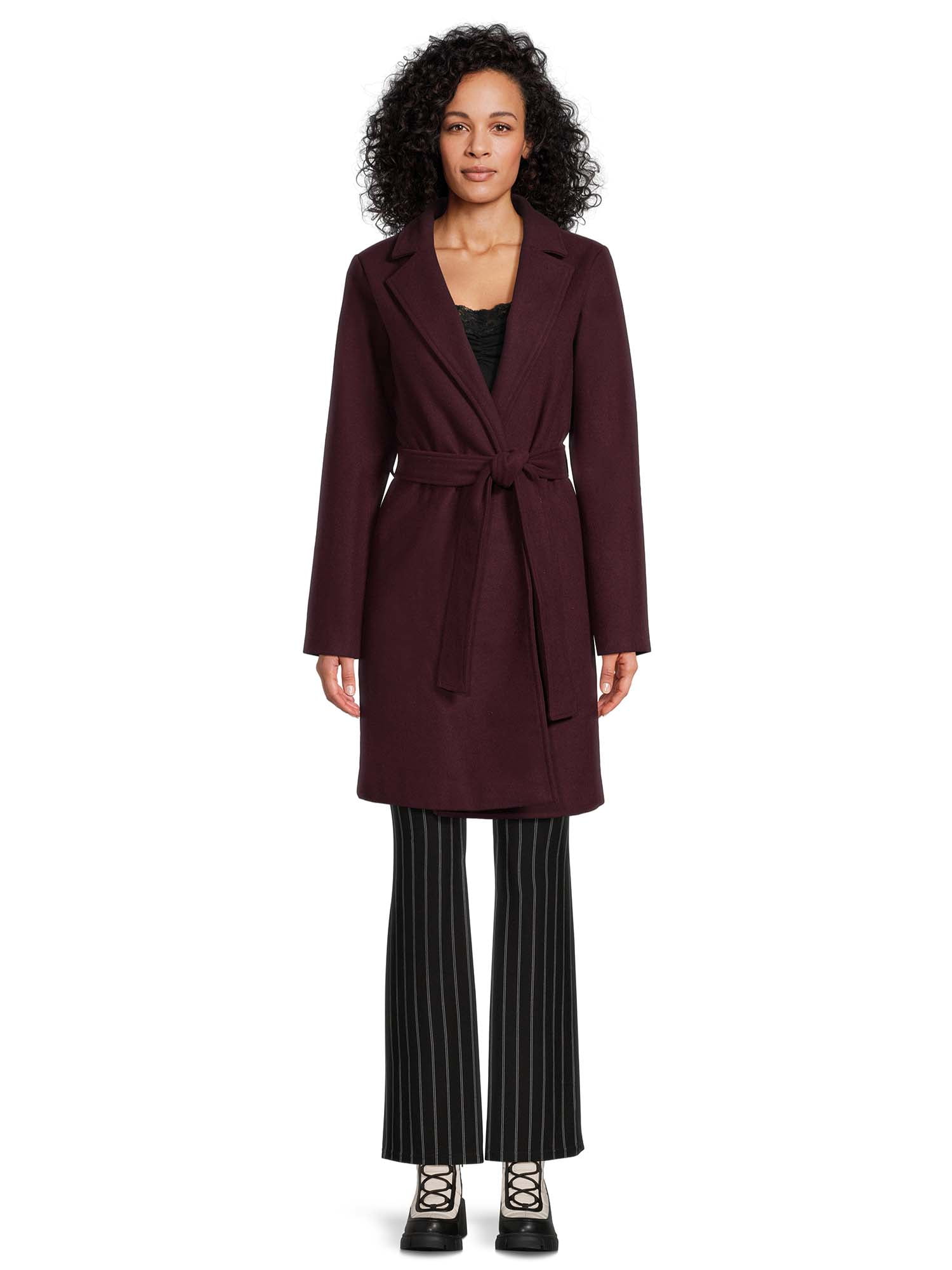 Jason Maxwell Women's Notch Collar Open front Jacket with Belt ...