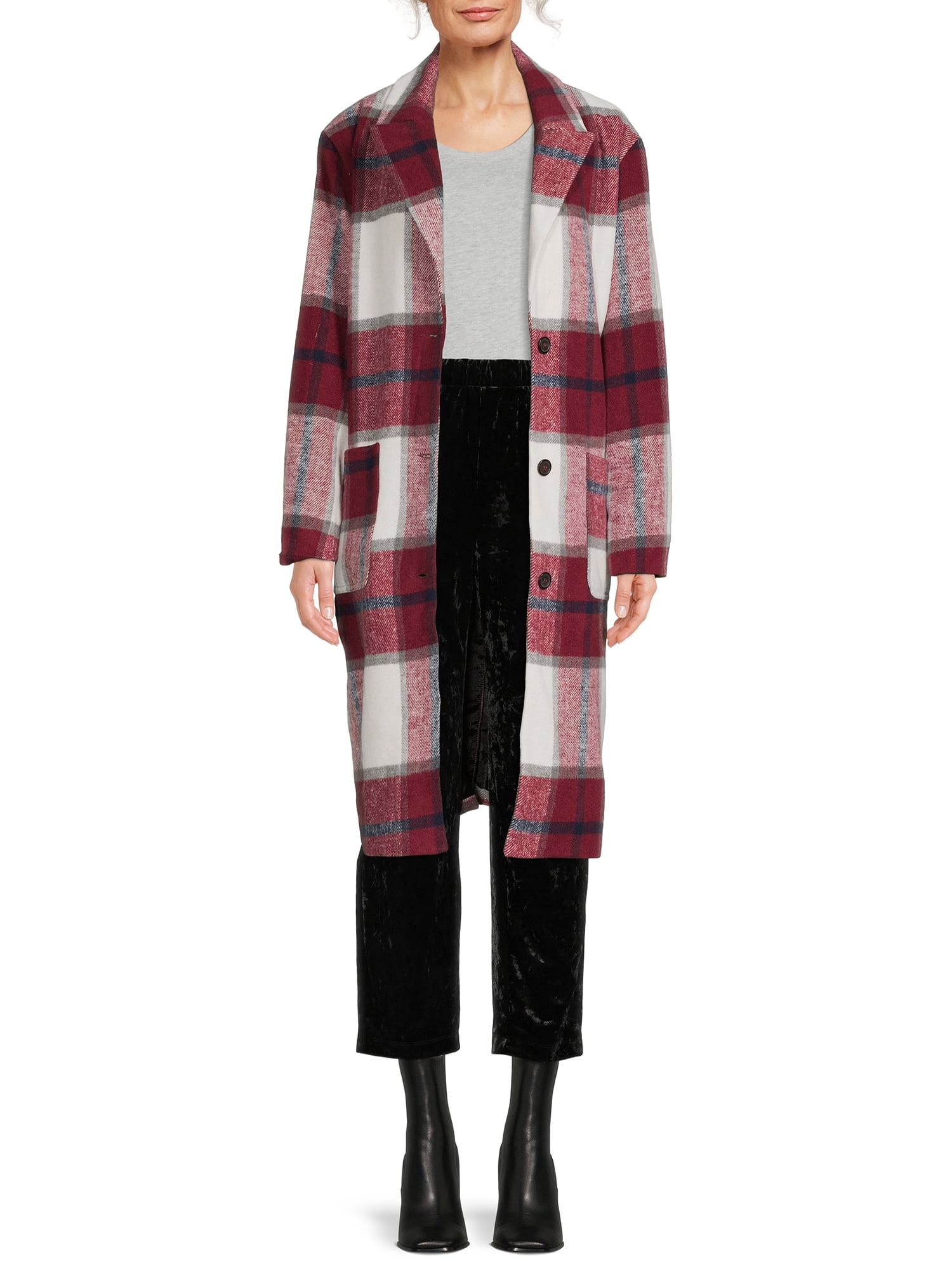 Jason Maxwell Women's Plaid Maxi Duster Coat - Walmart.com