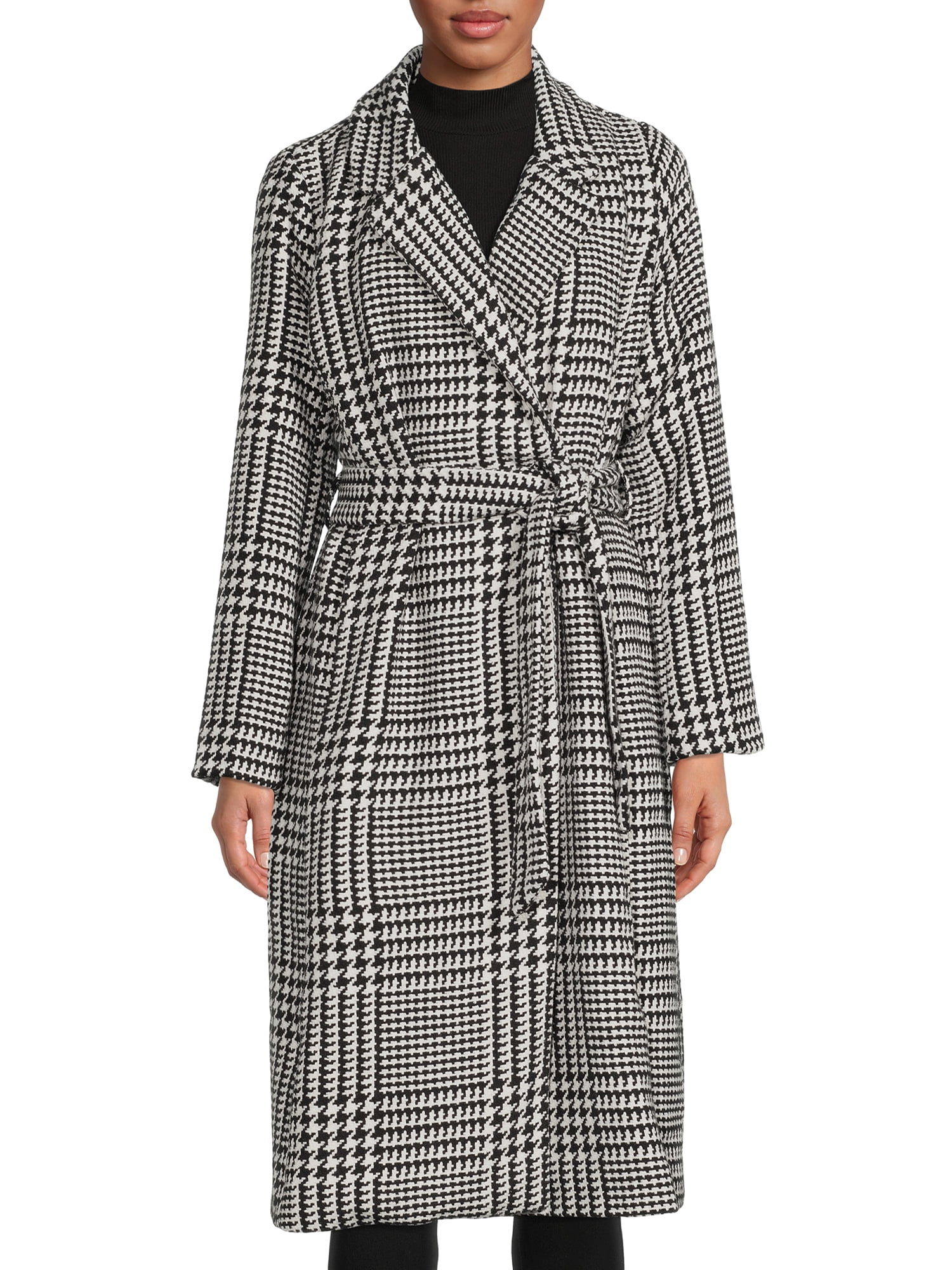 Jason Maxwell Women's and Women's Plus Long Coat with Tie Belt, Sizes S ...