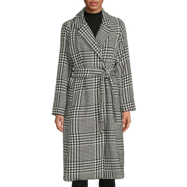 Jason Maxwell Women's and Women's Plus Long Coat with Tie Belt, Sizes S-3X - Walmart.com