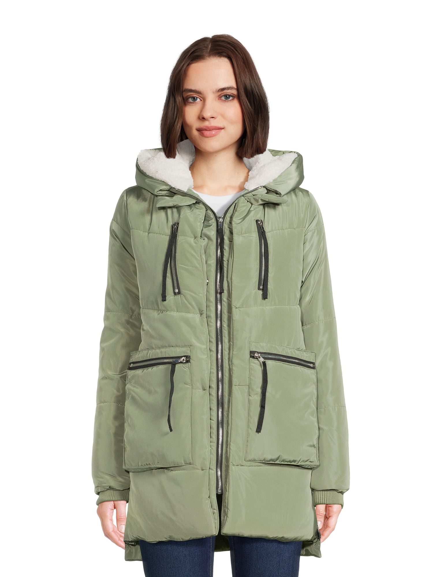 Jason Maxwell Women's and Women's Plus Puffer Coat with Faux Jason Maxwell Women's and Women's Plus Puffer Coat with Faux