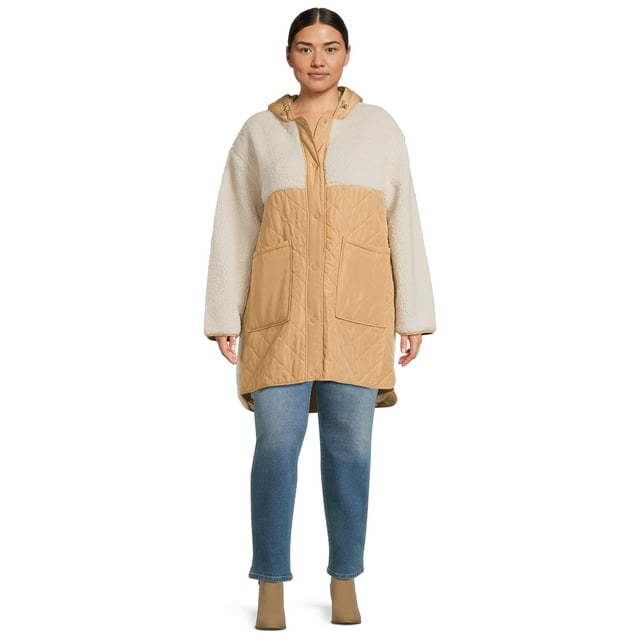 Jason Maxwell Women’s and Women’s Plus Size Mixed Media Jacket with ...