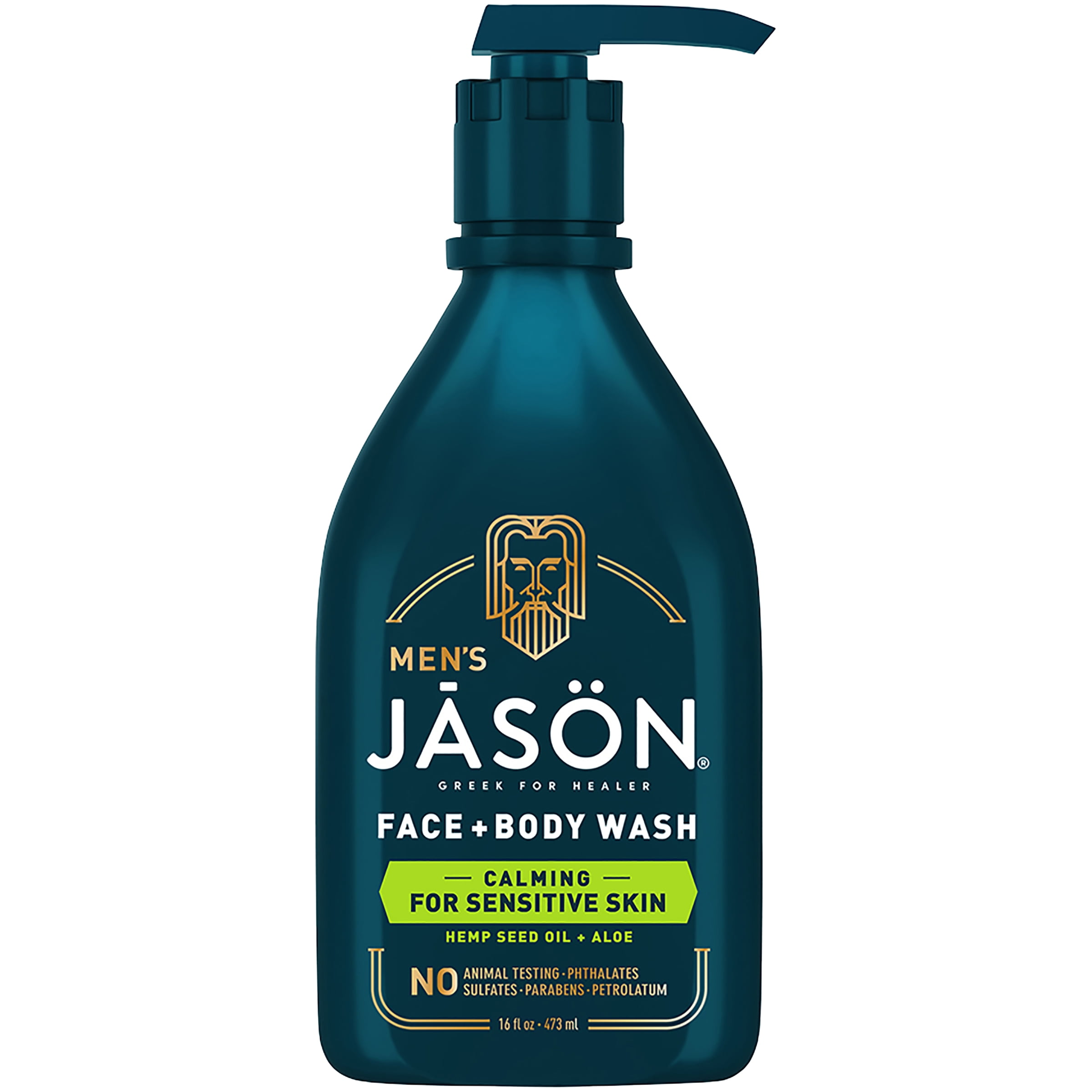 JASON Men's Calming Sensitive Skin Face and Body Wash, Mild Shower Gel ...