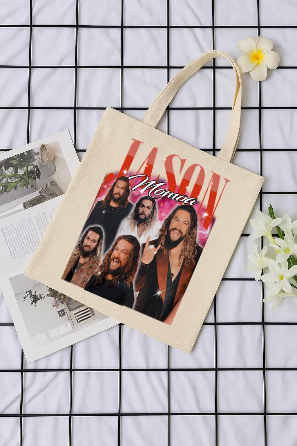 Jason Momoa Vintage Bag, Jason Momoa Homage Tote Bag, Jason Momoa Fan s ...