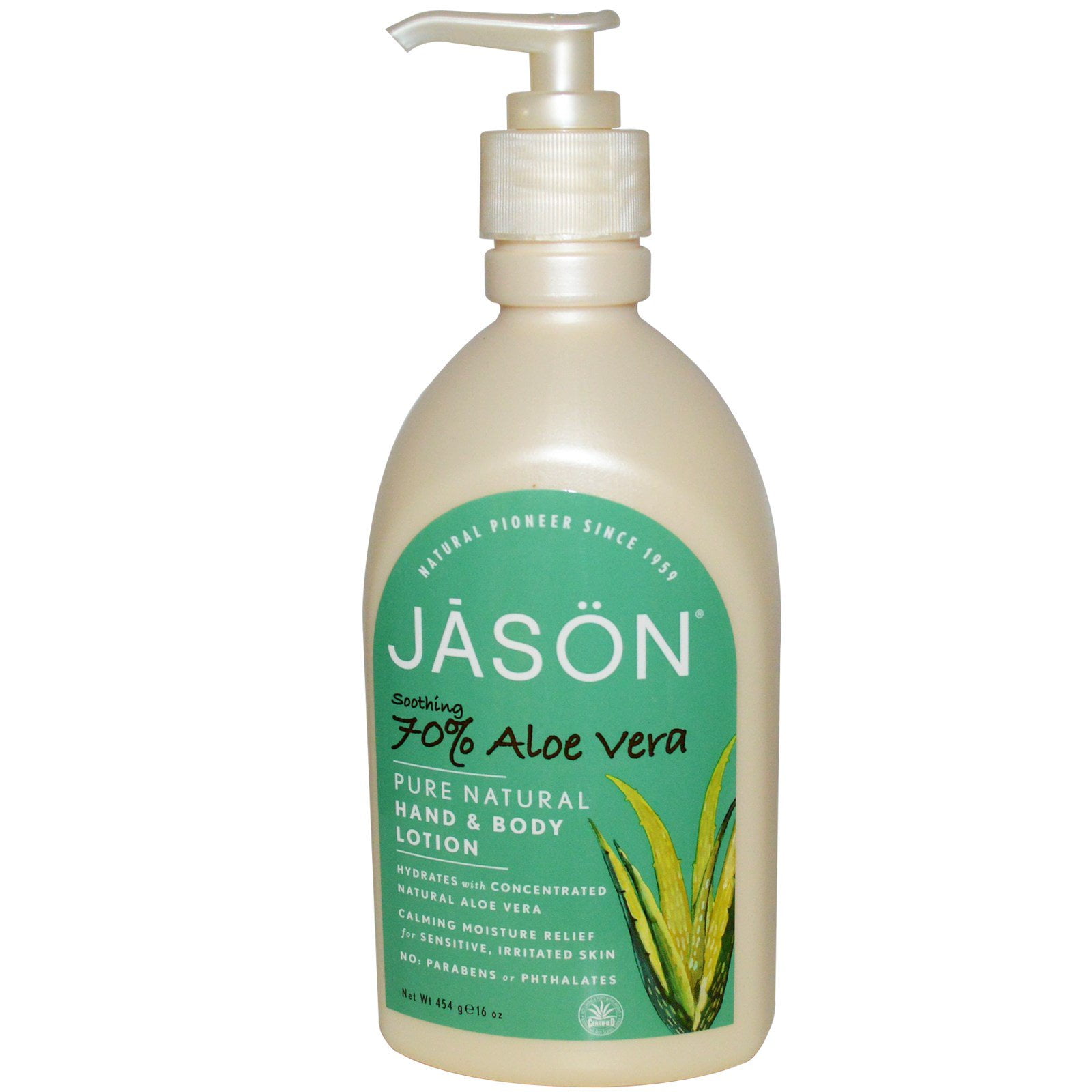 Jason Natural Cosmetics Hand and Body Lotion - Soothing 70% Aloe Vera ...