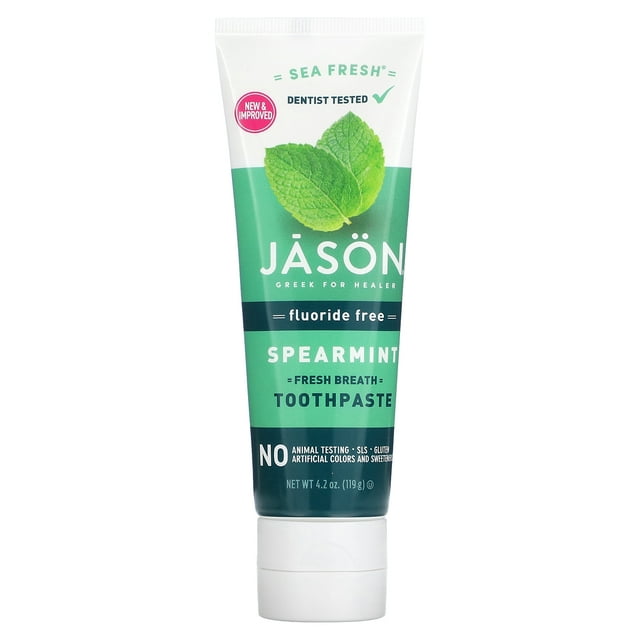 Jason Natural Sea Fresh, Fresh Breath Toothpaste, Fluoride Free ...