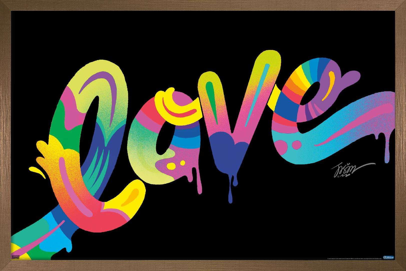 Jason Naylor - Love Wall Poster, 14.725" x 22.375", Framed - Walmart.com