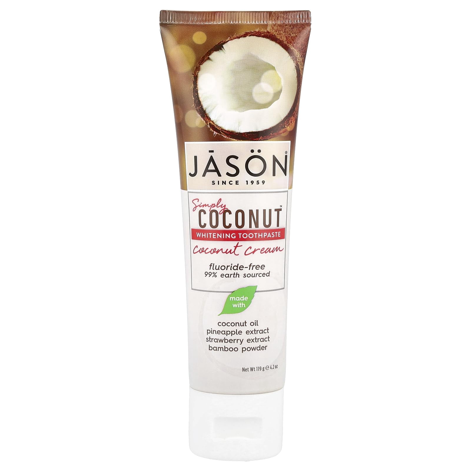 Jason Simply Coconut Whitening MMF7 Toothpaste, Coconut Cream, 4.2 ...