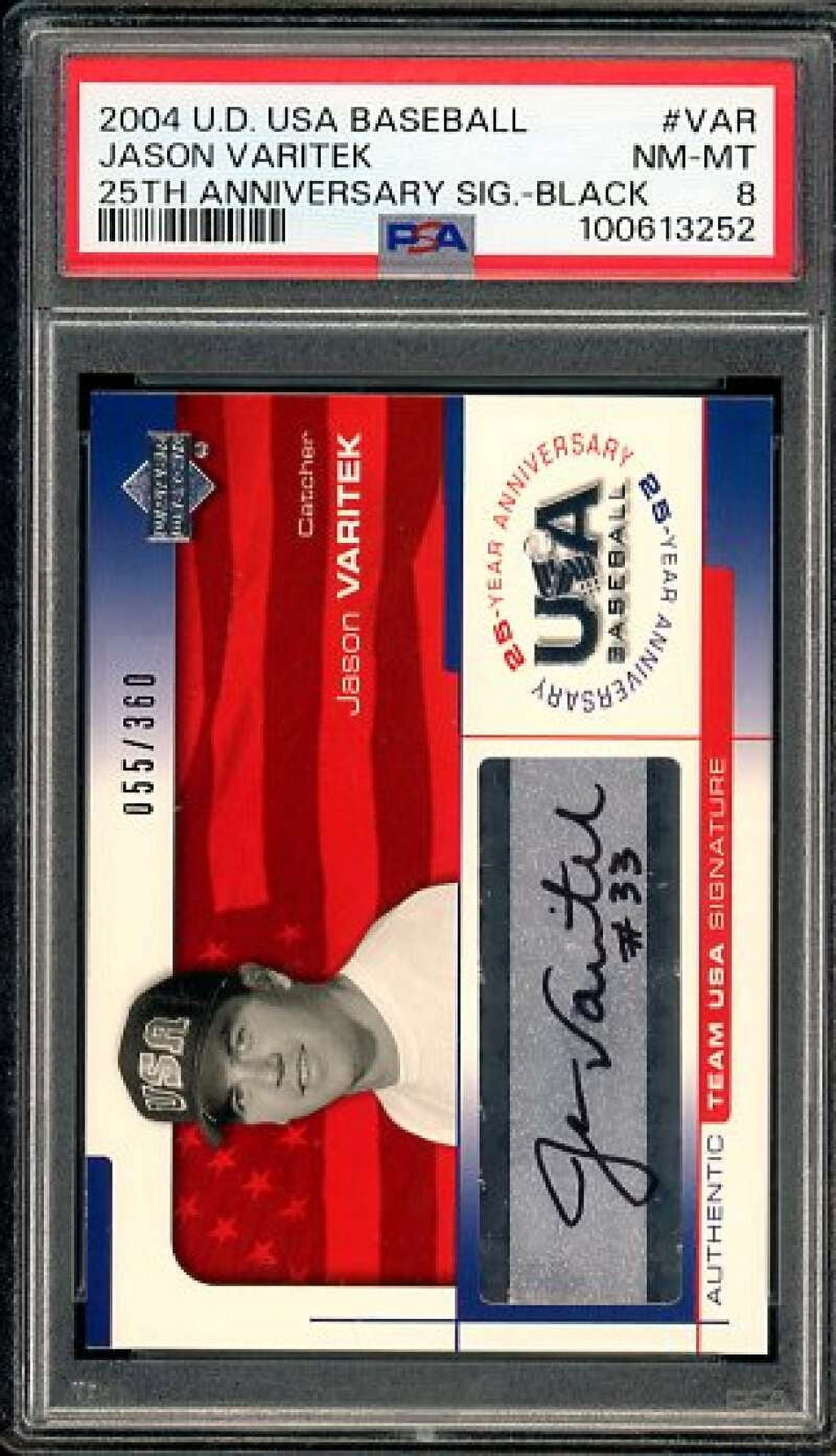 Jason Varitek 2004 Upper Deck USA Baseball Signature Black (pop 1) #VAR ...