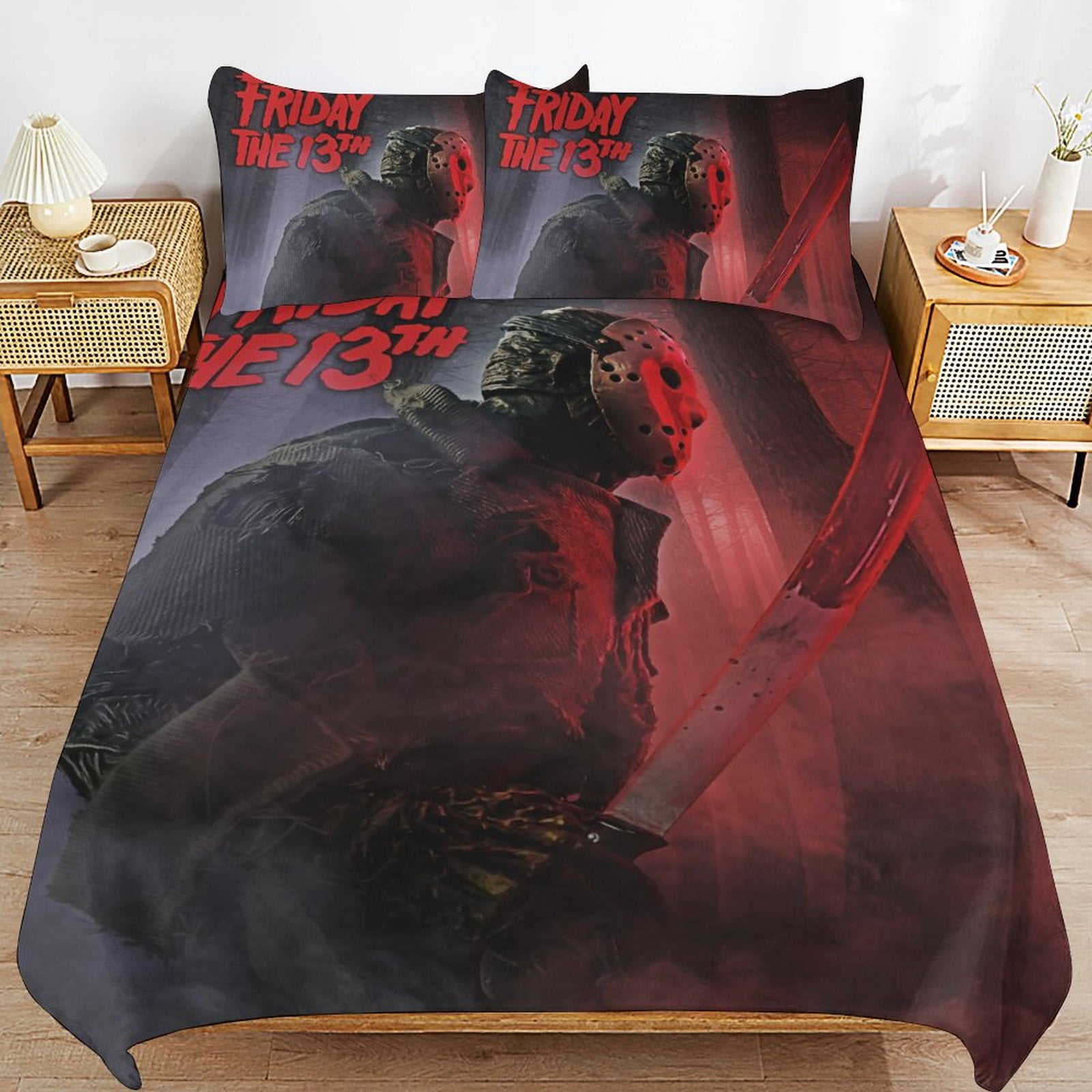 Jason Voorhees 3-Piece King Bedding Set,Friday the 13th Bed Set with 1 ...