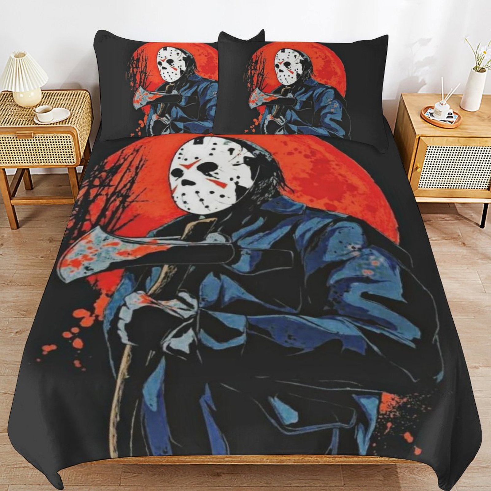Jason Voorhees 3-Piece King Bedding Set,Friday the 13th Bed Set with 1 ...