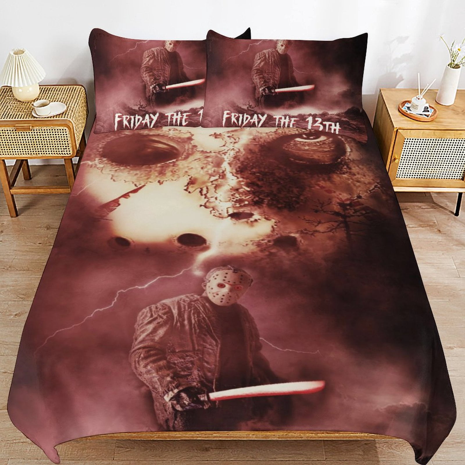 Jason Voorhees 3-Piece Queen Bedding Set,Friday the 13th Bed Set with 1 ...