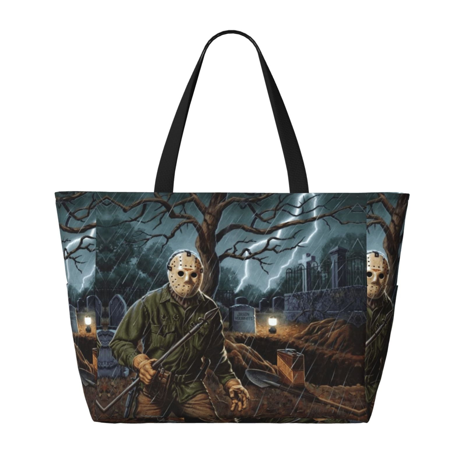 Jason Voorhees Beach Bag Large Capacity Travel Foldable Gym Tote Bag ...