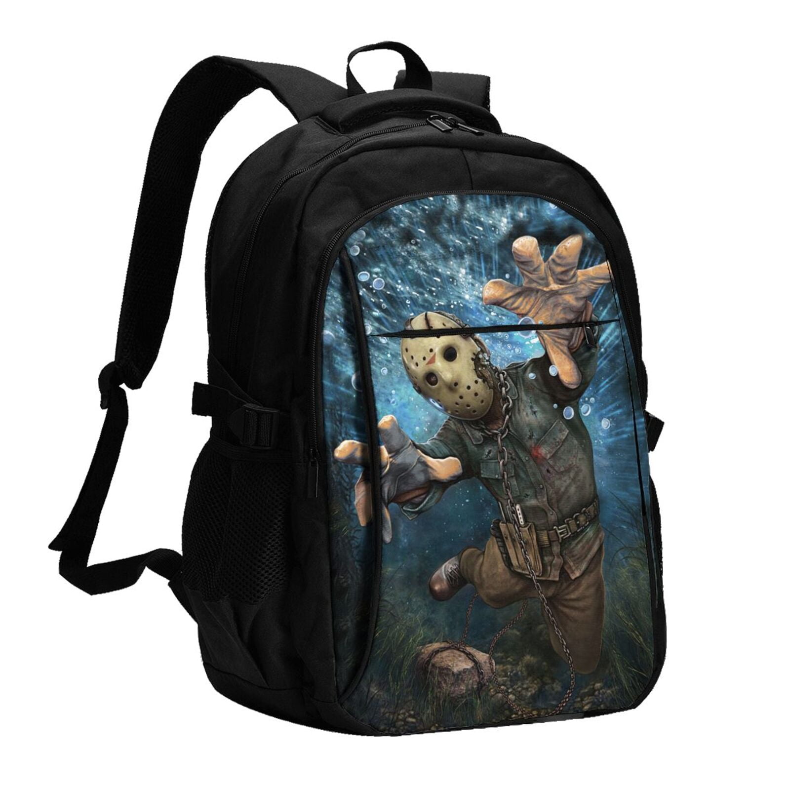 Jason Voorhees Friday Laptop Backpack with USB Charging Port Shoulders ...