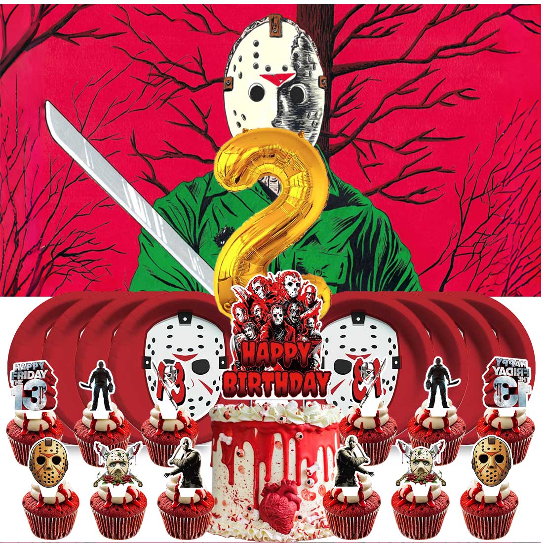 Jason Voorhees Friday The 13th Balloons Party Supplies 2nd Decor ...