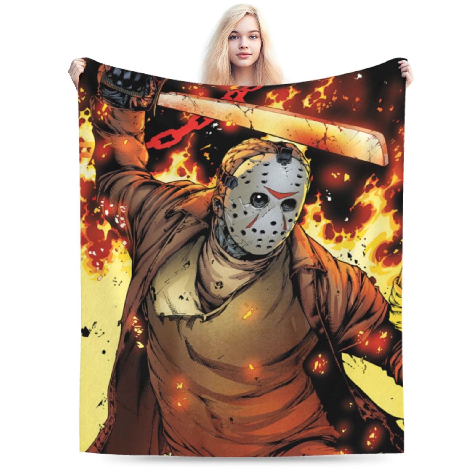 Jason Voorhees Friday the 13th Soft Flannel Print Blanket, All Season ...