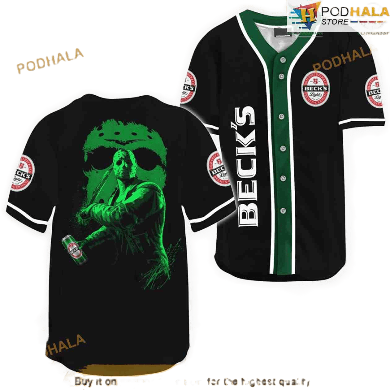 Jason Voorhees Halloween Friday The 13th Becks Beer 3D Baseball Jersey ...