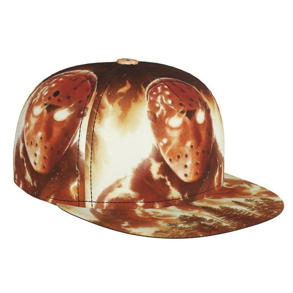Jason Voorhees Horror Adjustable Flat Brim Baseball Cap Snapback Hat ...
