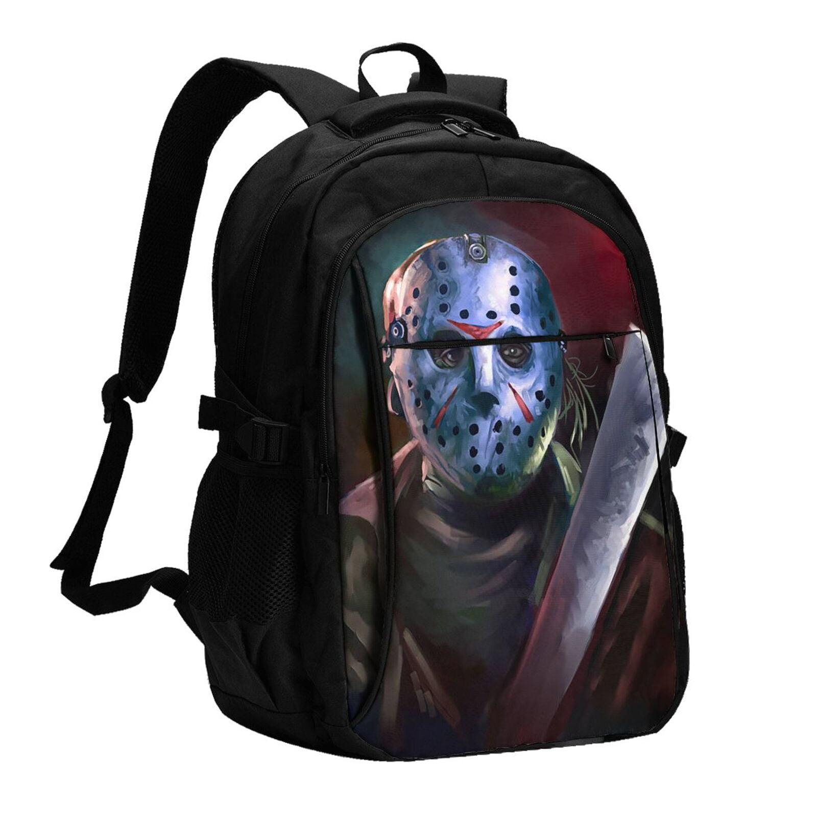 Jason Voorhees Laptop Backpack with USB Charging Port Shoulders Bag ...