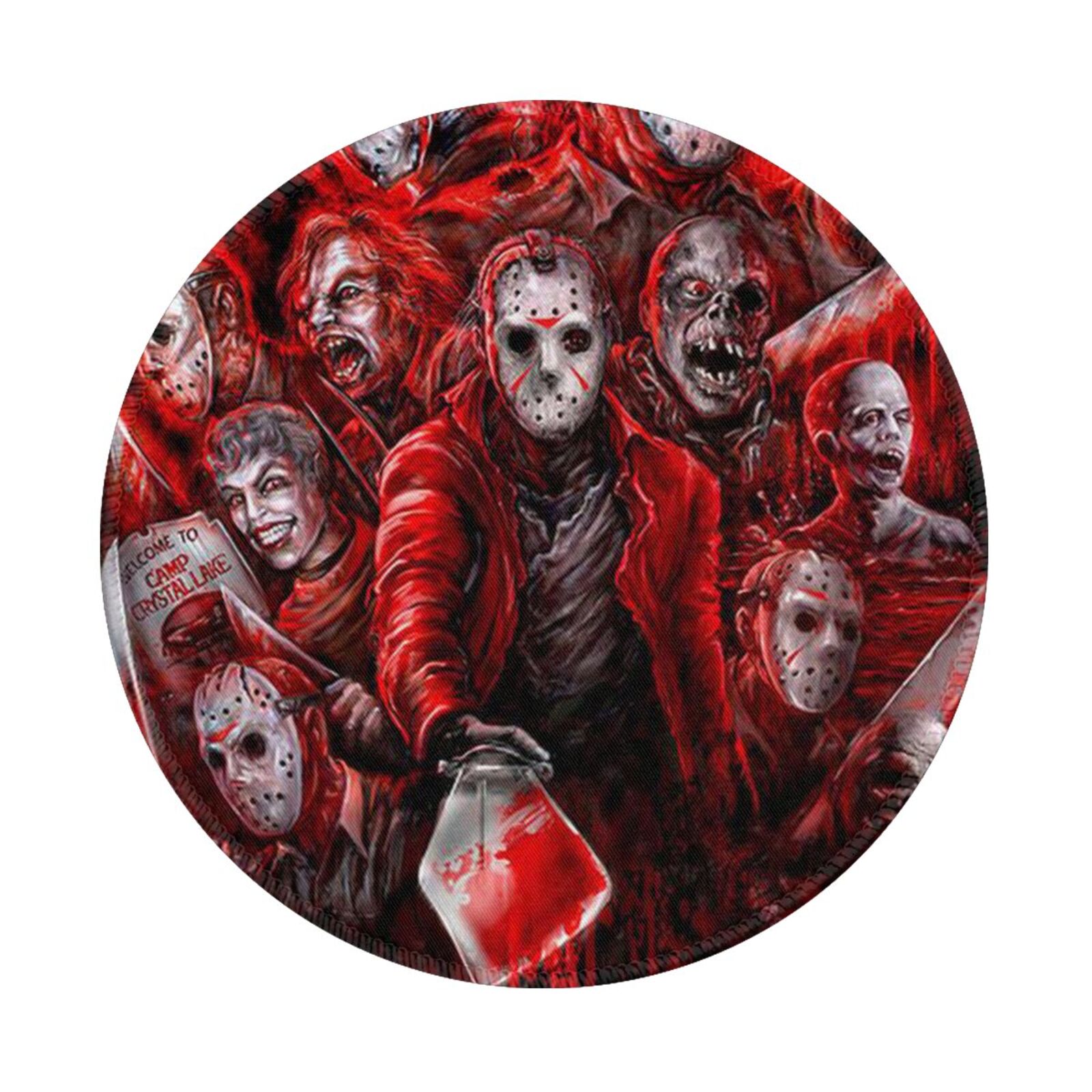 Jason Voorhees Non-Slip Rubber Base Mouse Mat 8 Inch Round Mouse Pad ...