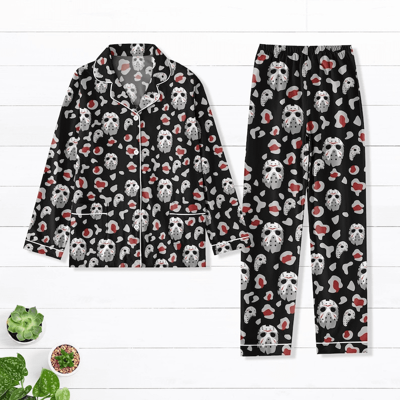 Jason Voorhees Pajamas Set, Horror Movie Sleepwear, Friday The 13th ...