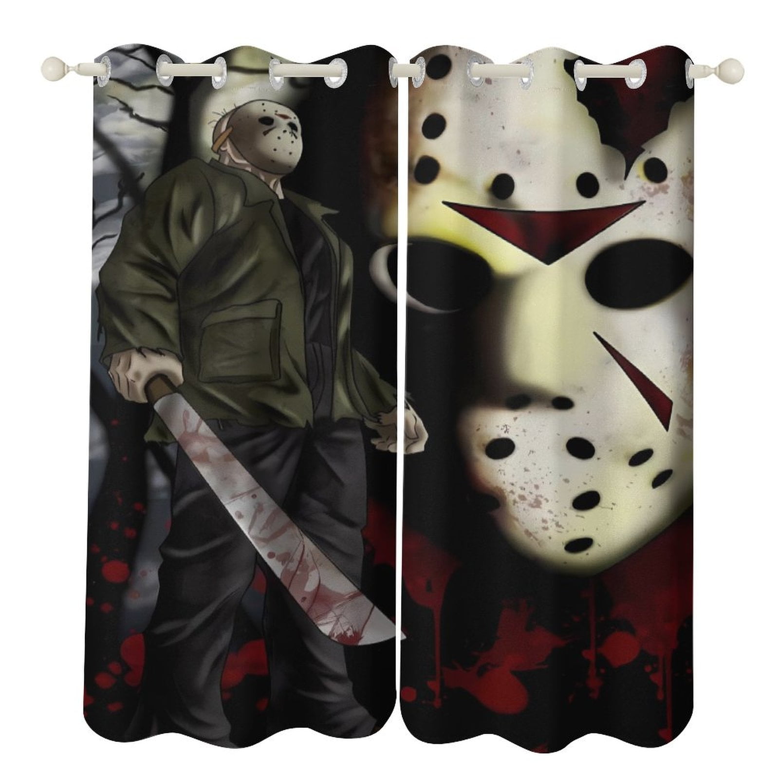 Jason Voorhees Perforated Curtain Blackout Curtains Decorative ...