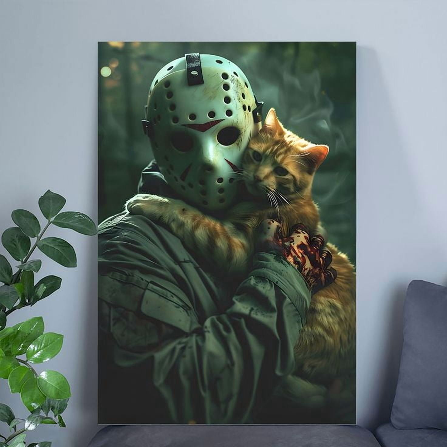 Jason Voorhees Poster - Adorable Cat Art for Ha.llo.ween Lovers Friday ...