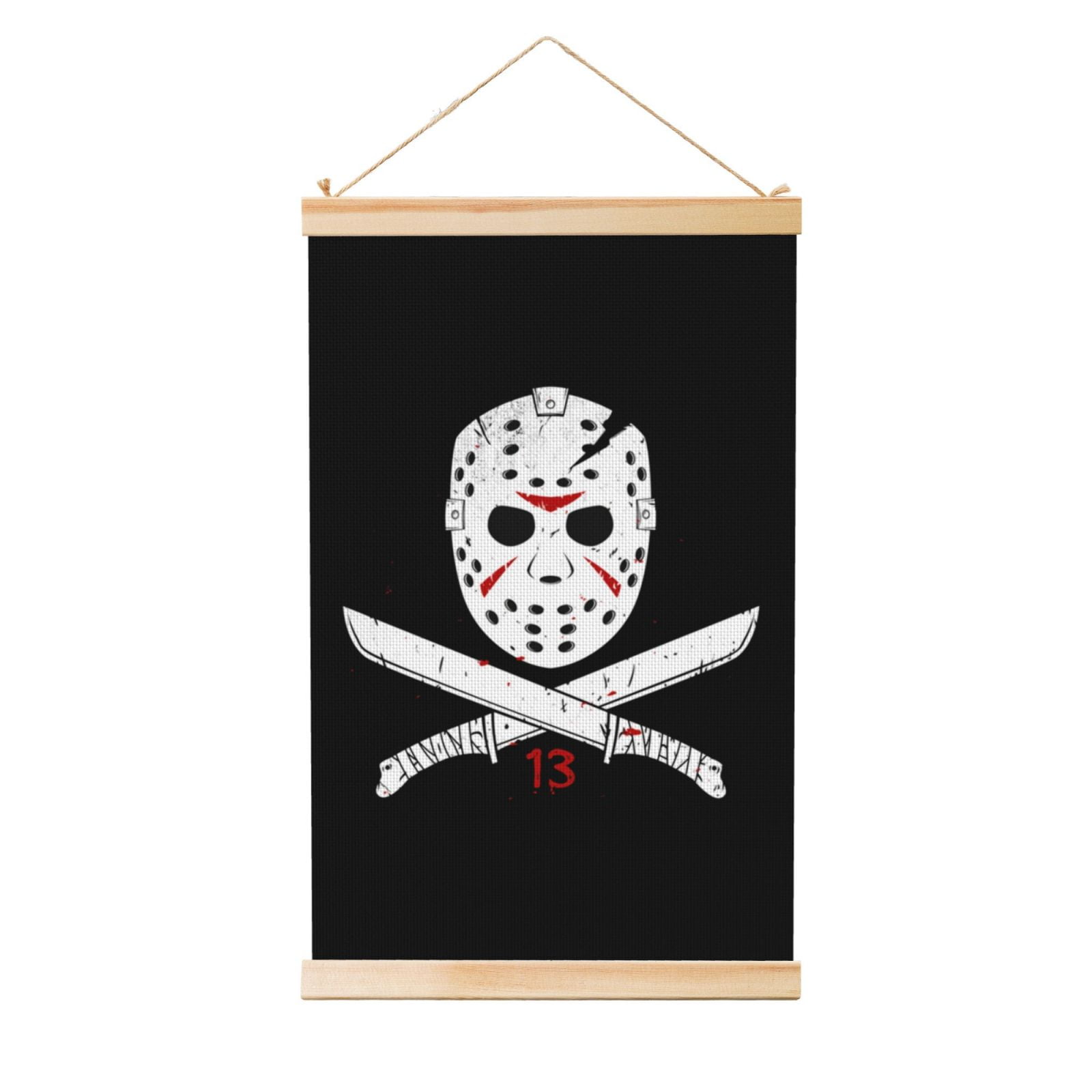 Jason Voorhees Poster Canvas Wooden Shaft Hanging Poster Home Decor ...