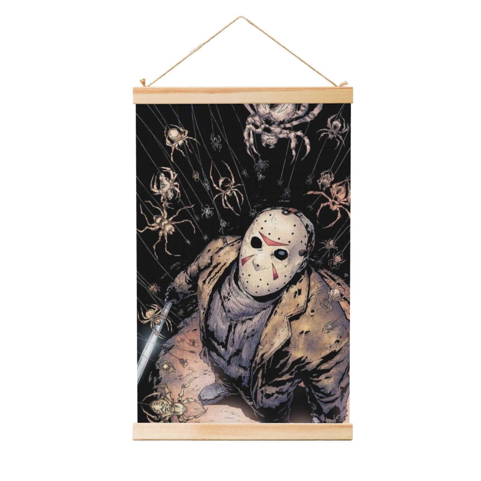 Jason Voorhees Poster Canvas Wooden Shaft Hanging Poster Home Decor ...