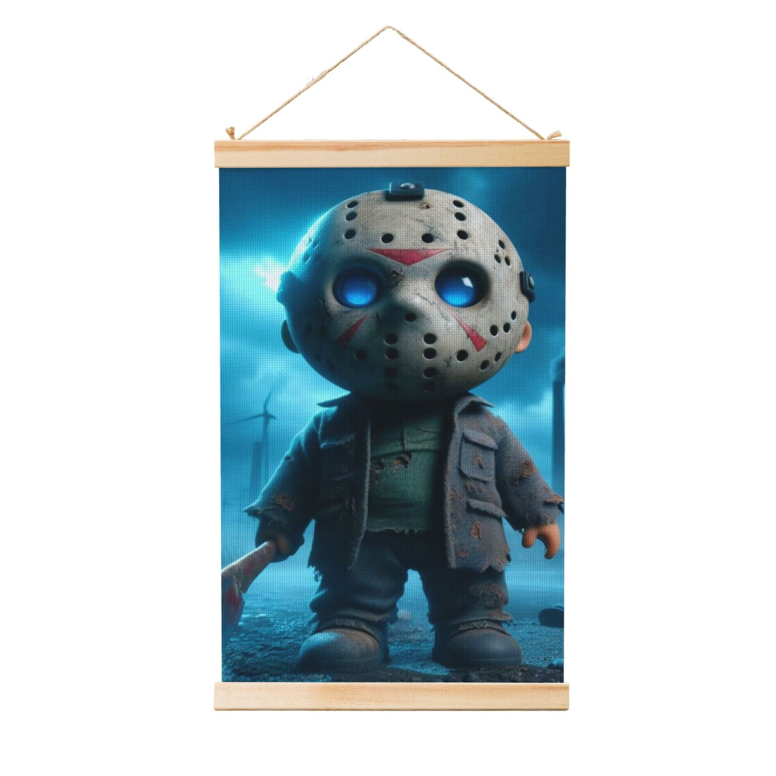 Jason Voorhees Poster Canvas Wooden Shaft Hanging Poster Home Decor ...