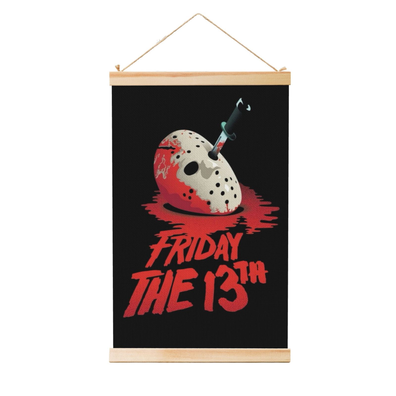 Jason Voorhees Poster Canvas Wooden Shaft Hanging Poster Home Decor ...