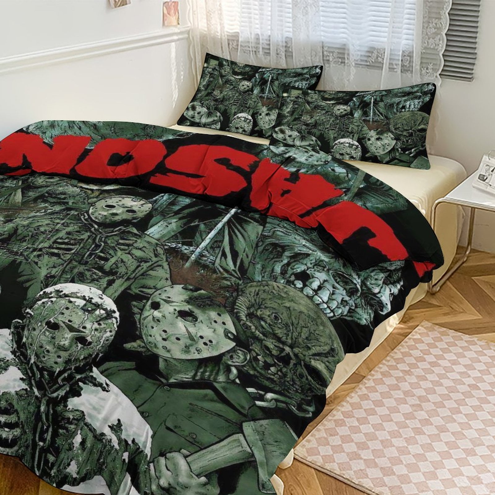 Jason Voorhees Print Bedding Set Pattern Duvet Cove Set 3 Pieces 1 ...