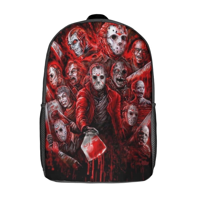 Jason Voorhees School Backpack Shoulder Bag 17 Inch Casual Daypack ...