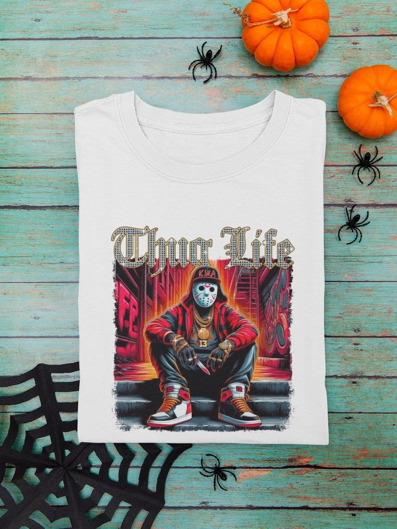 Jason Voorhees Thug Life, Friday The 13Th, Slasher Tee, Retro Horror ...