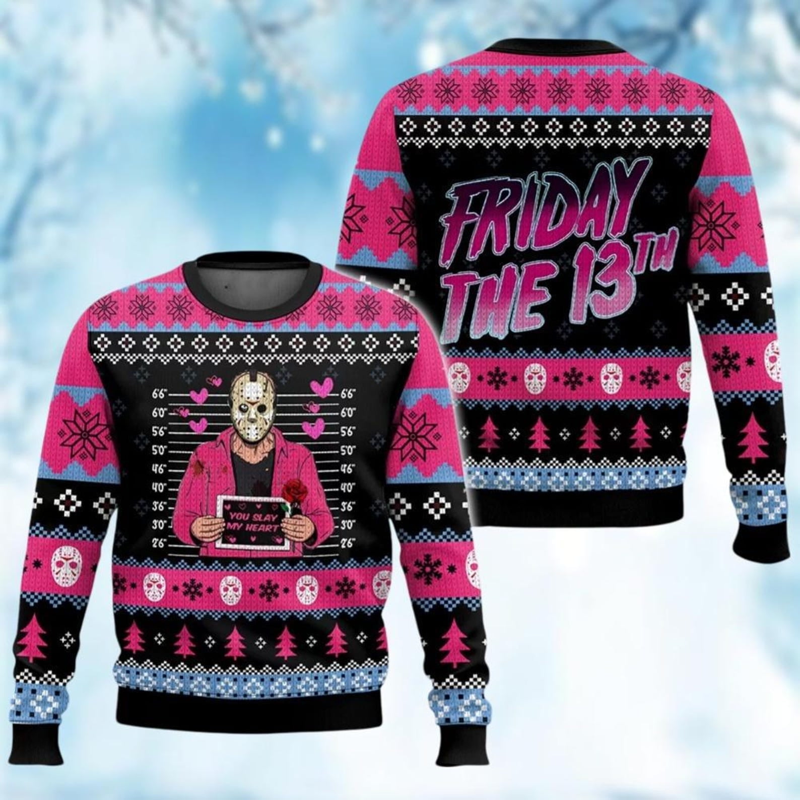 Jason Voorhees Ugly Sweater, Horror Movie Xmas Sweater, Horror ...