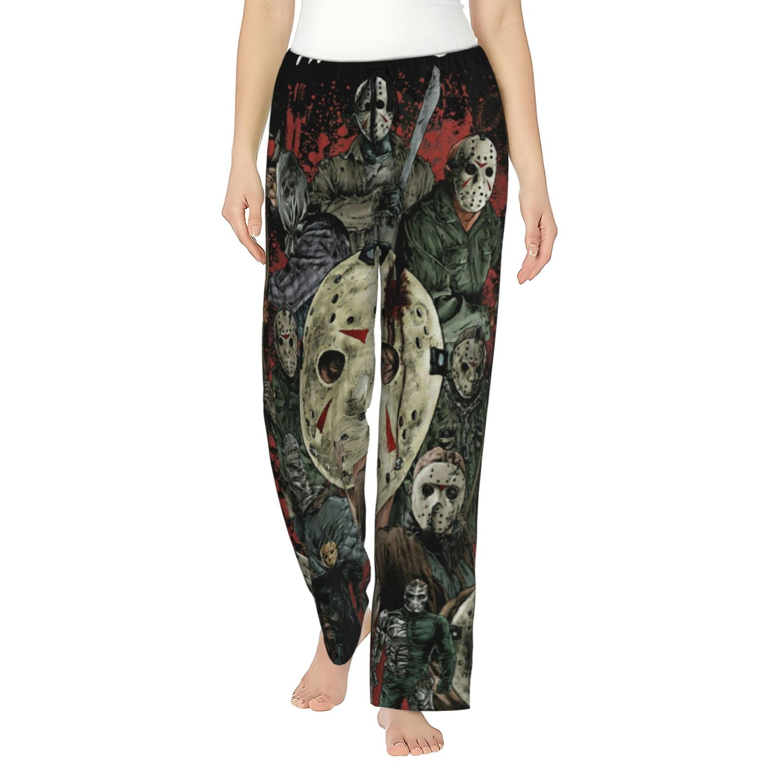 Jason Voorhees Women's Pajama Pants, Comfy All Over Print Lounge Pants ...