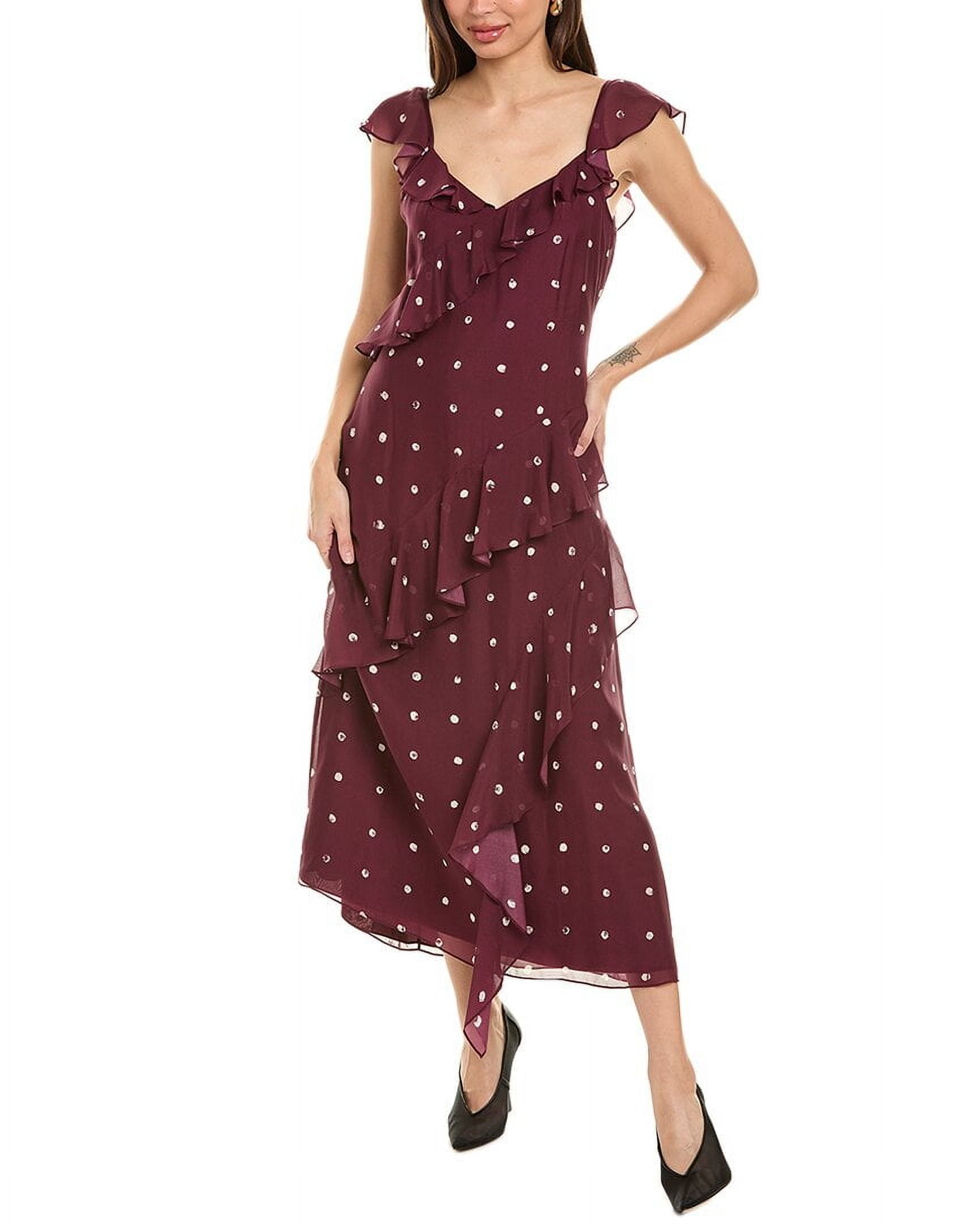 Jason Wu womens Paint Dot Silk Maxi Dress, 6, Red - Walmart.com