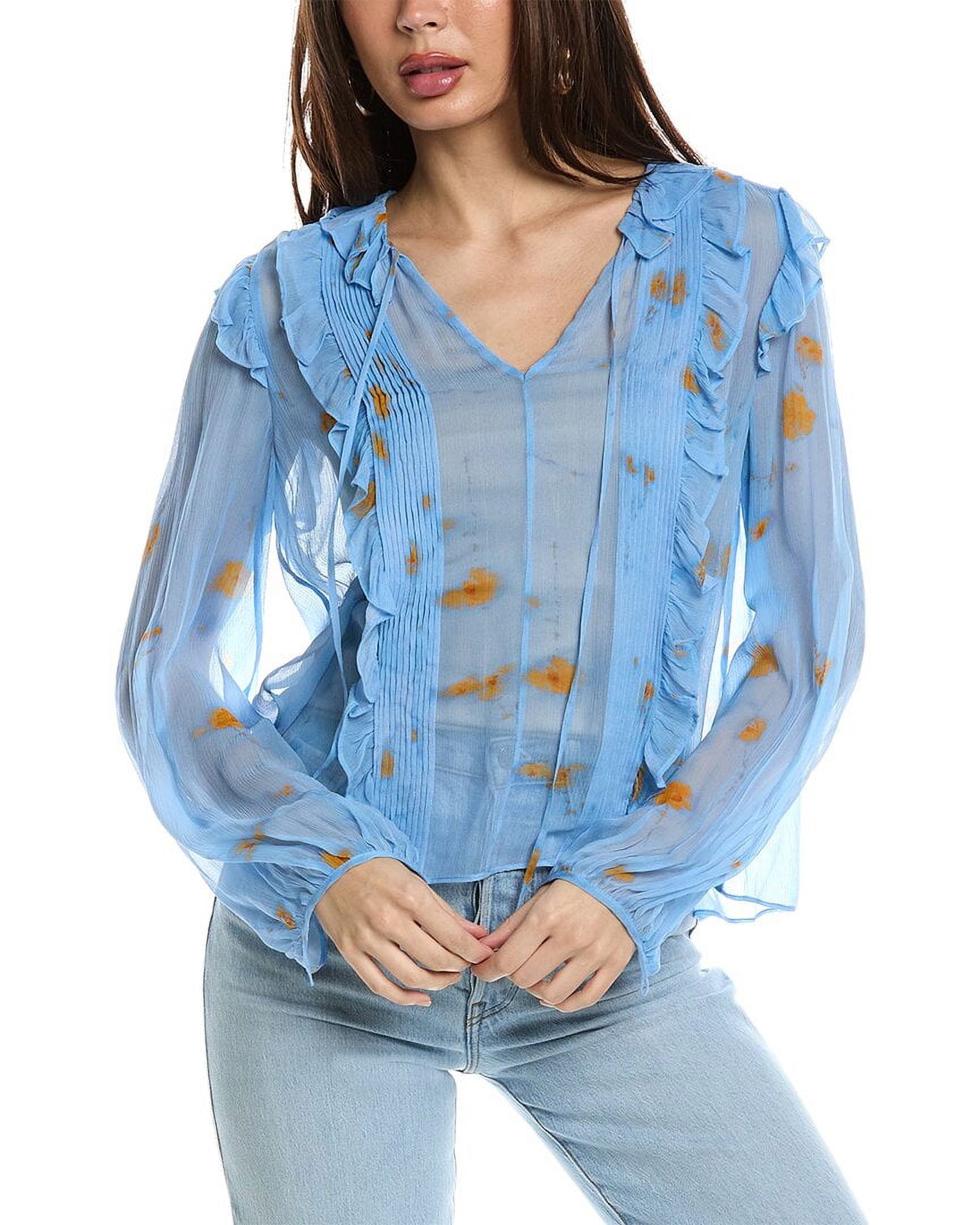 Jason Wu womens Ruffle Silk Blouse, 6, Yellow - Walmart.com