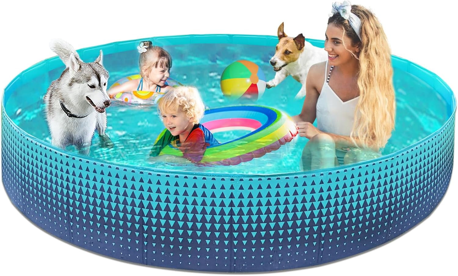 Jasonwell Foldable Dog Kiddie Pool - Hard Plastic Kids Paddling Pool ...