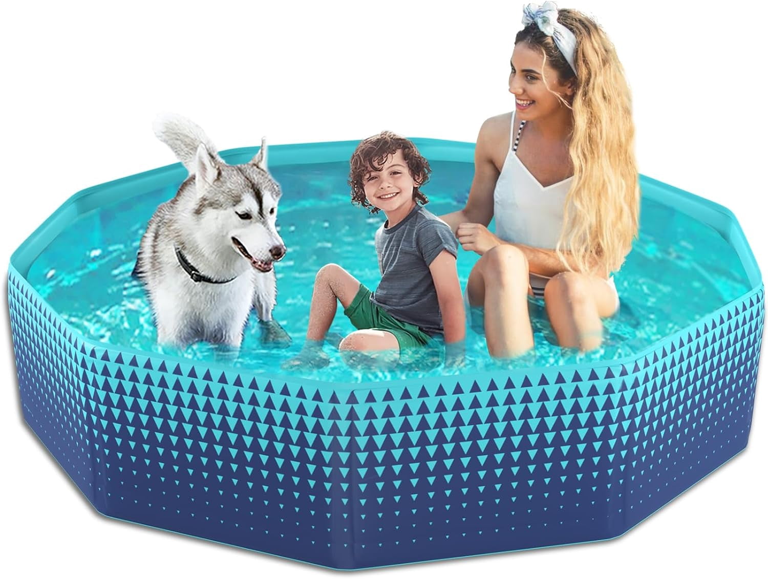 Jasonwell Foldable Dog Kiddie Pool - Hard Plastic Kids Paddling Pool ...