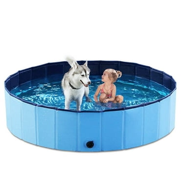 Plastic Dog Pool 37" x 24" Inches Rectangular Foldable Portable Outdoor ...