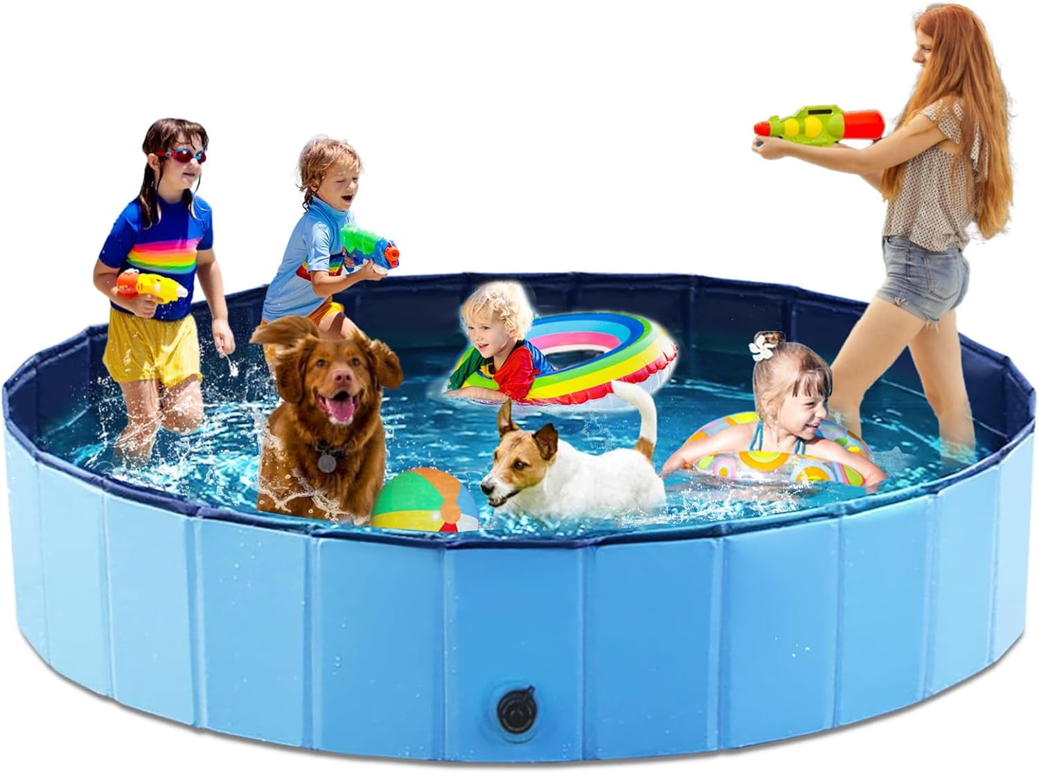 Jasonwell Foldable Dog Pool Collapsible Hard Plastic Dog Swimming Pool ...